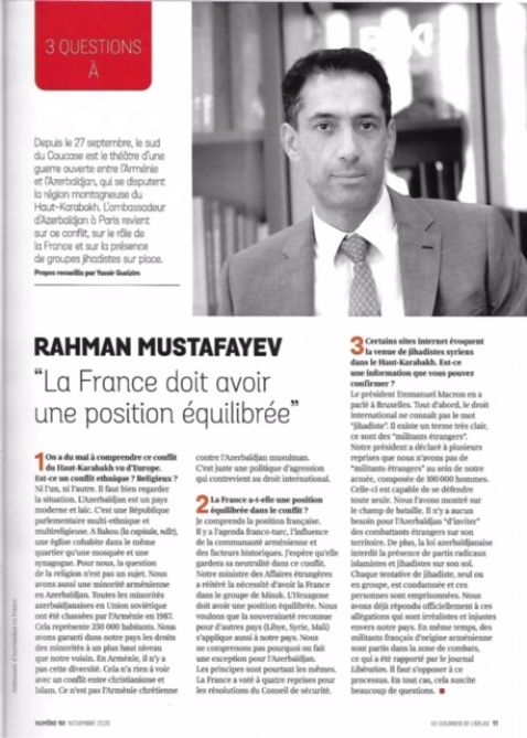 L’Ambassadeur d’Azerbaïdjan à Paris : La France doit avoir une position ...